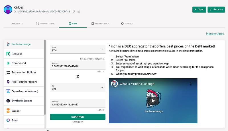 1inch added to Gnosis Safe Multisig App